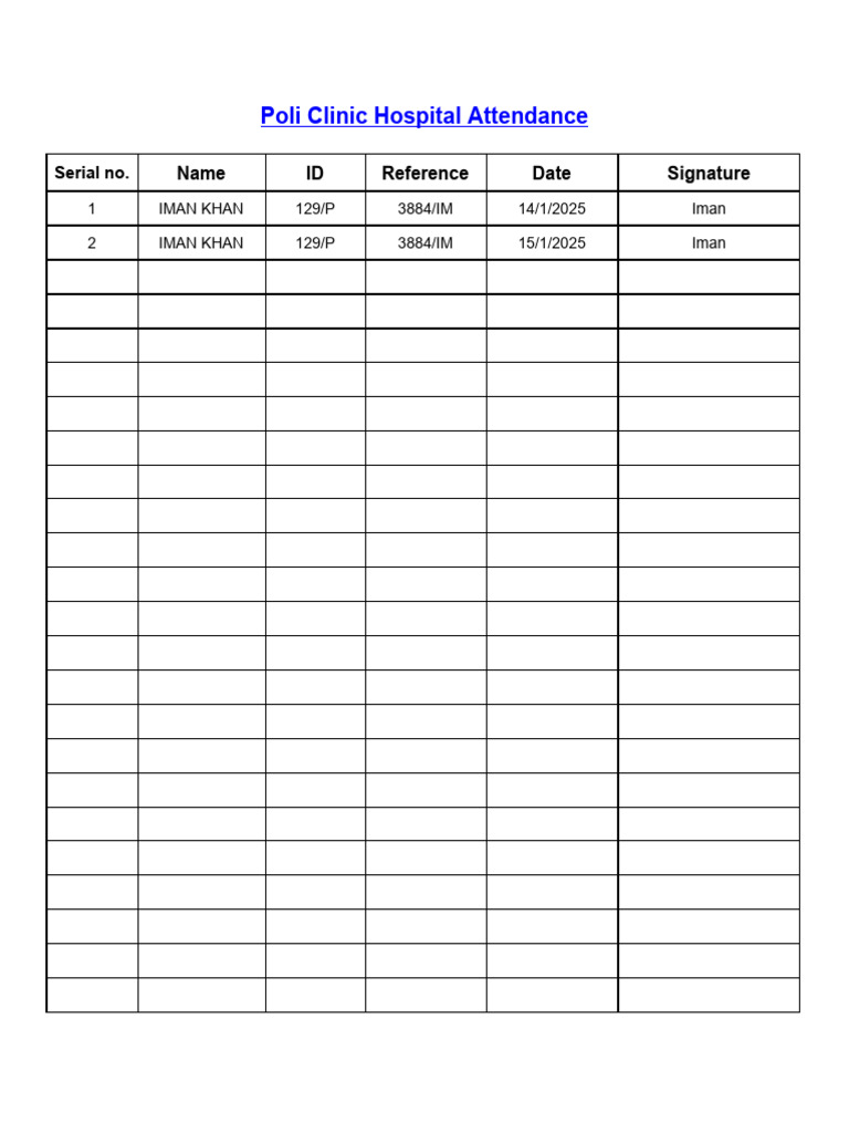 Poli Clinic Hospital Attendance | PDF