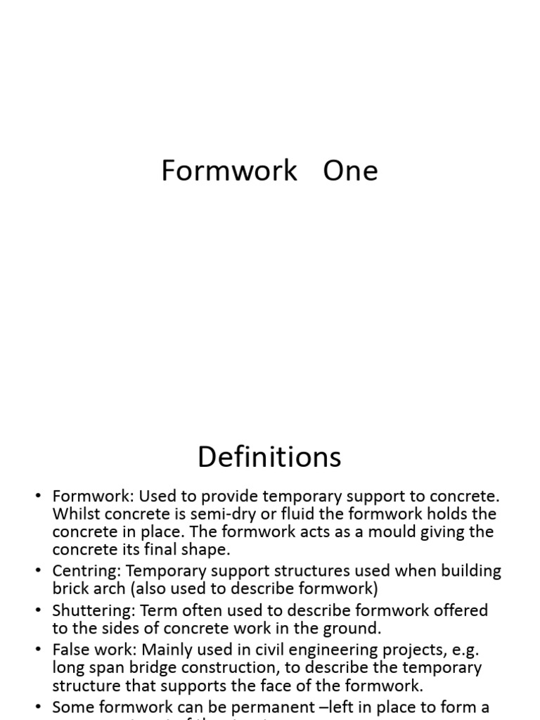 Formwork 1.pptx | PDF | Architectural Elements | Structural Engineering