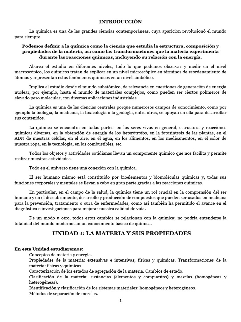 Unidad 1 Materia Cim 2023 | PDF | Mezcla | Importar
