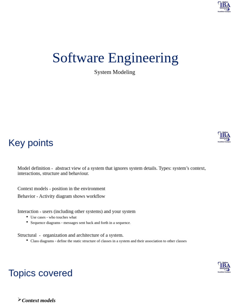 Software Engineering Week 11 12 | PDF | Class (Computer Programming) | System