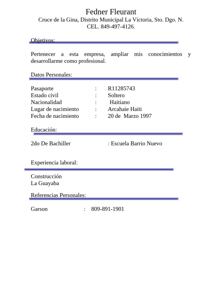Currículum de Fedner Fleurant | PDF