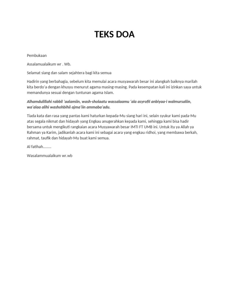 Teks Doa | PDF