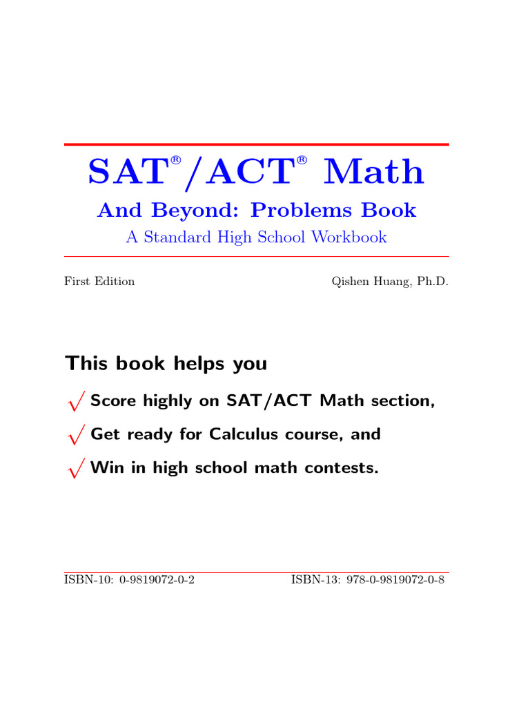 ACT SAT Math Prob | PDF | Triangle | Area