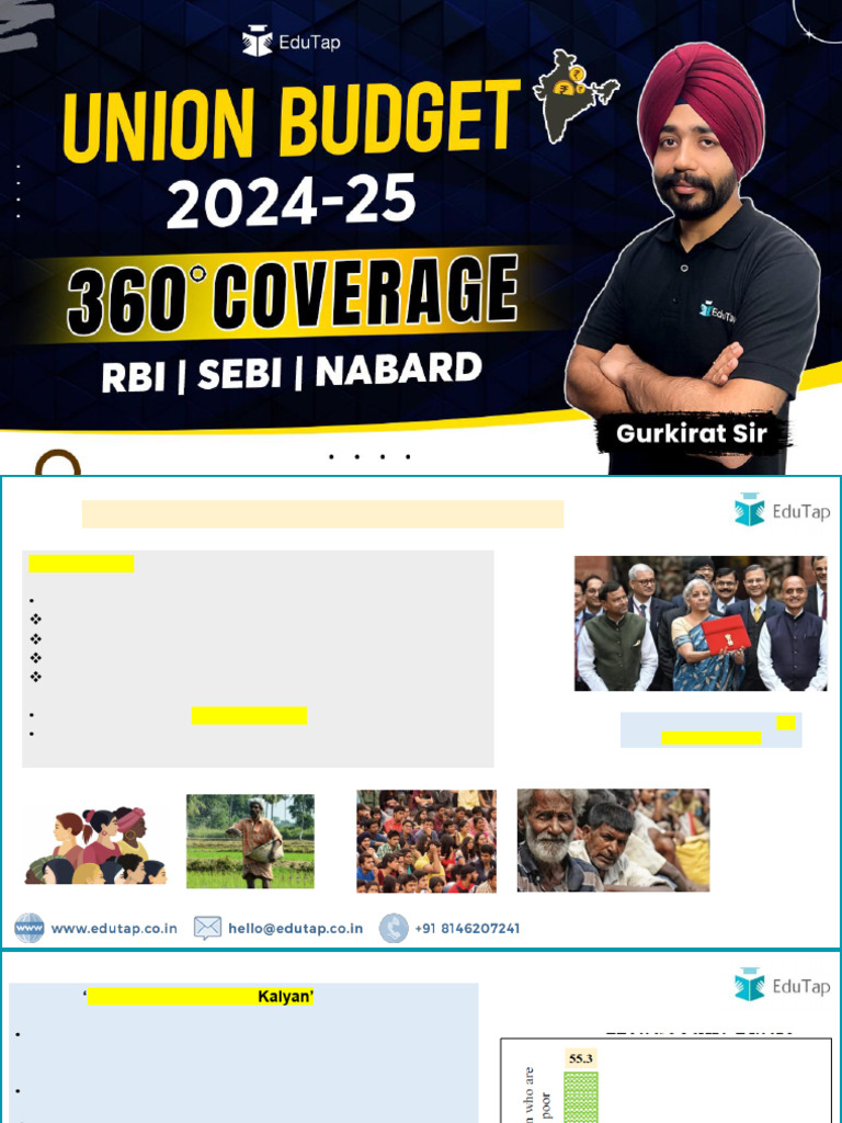 Interim Union Budget 2024-25 Highlights | PDF | Economies