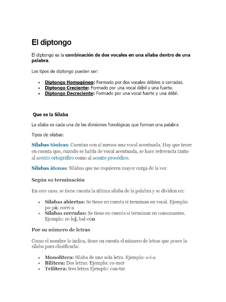 El Diptongo | PDF