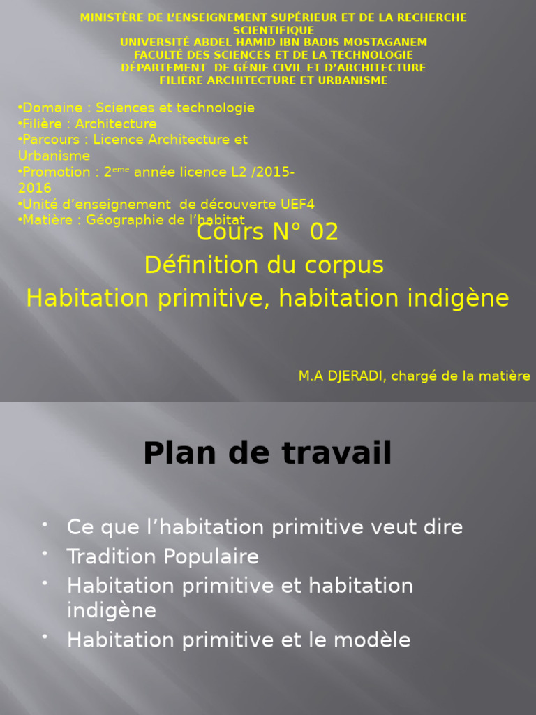 Habitation Primitive et Indigène | PDF | Science