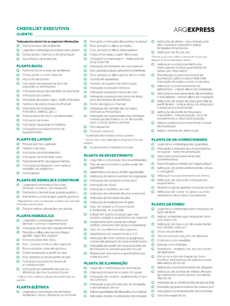 Checklist - Executivo | PDF