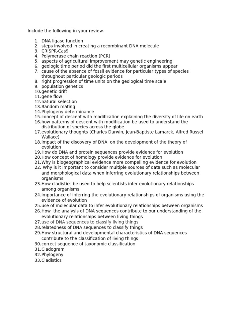 Gen-Bio-2 3rdquarter Pointers | PDF | Evolution | Phylogenetics