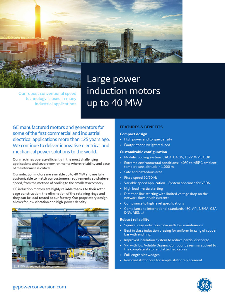 GE Induction Motors: Custom Power Solutions | PDF | Electric Motor ...
