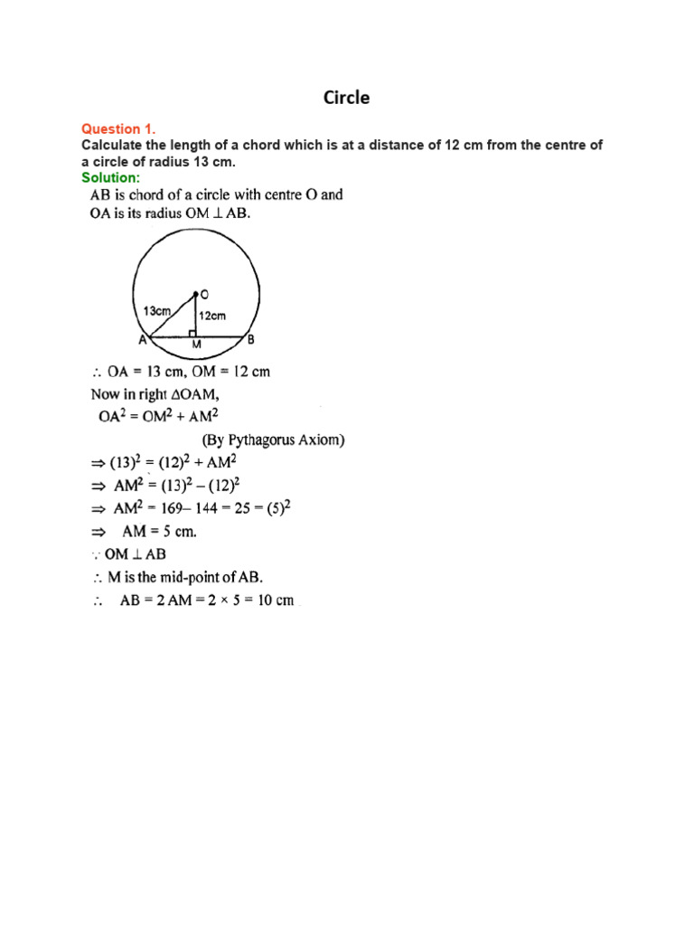 Chapter-15.-Circle | PDF | Circle | Perpendicular