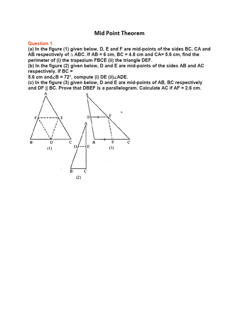 Chapter 11. Mid Point Theorem | PDF | Rectangle | Classical Geometry