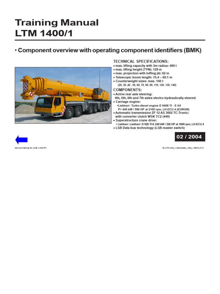 BMK 1400-1 en | PDF | Axle | Pump