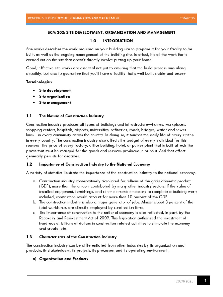 Site Development and Organisation | PDF | Soil | Lighting