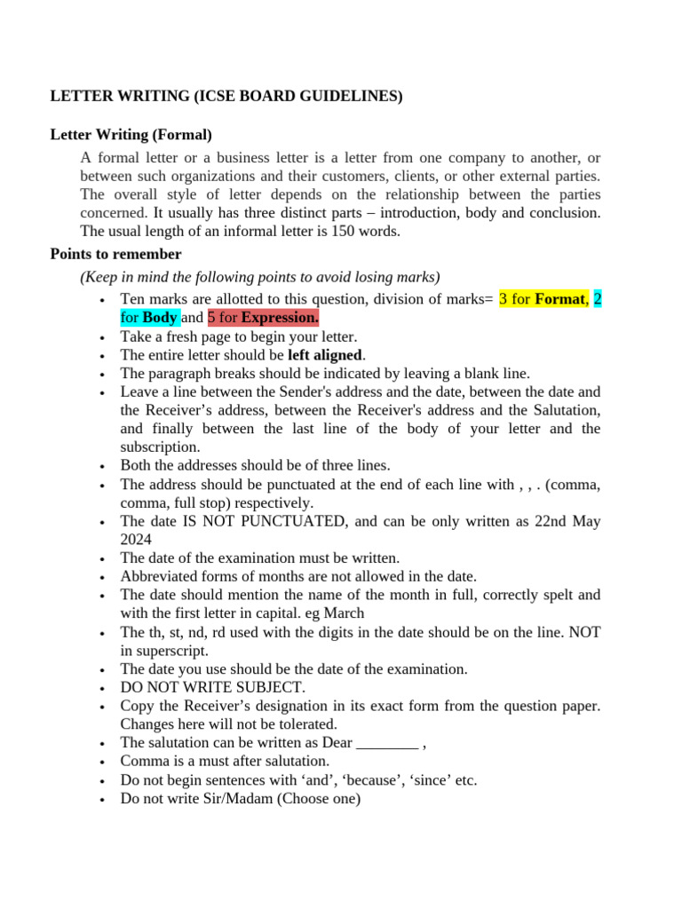 REVISED LETTER WRITING Formal and Informal | PDF | Typography ...