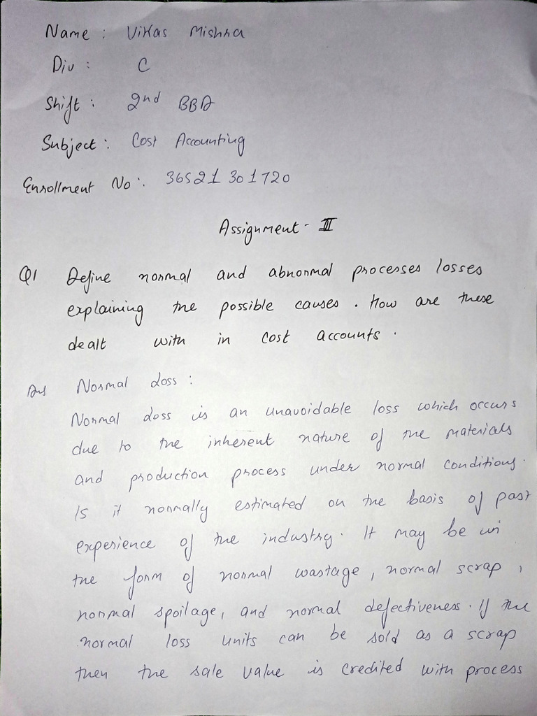 Cost Accounting Assignment 2 | PDF