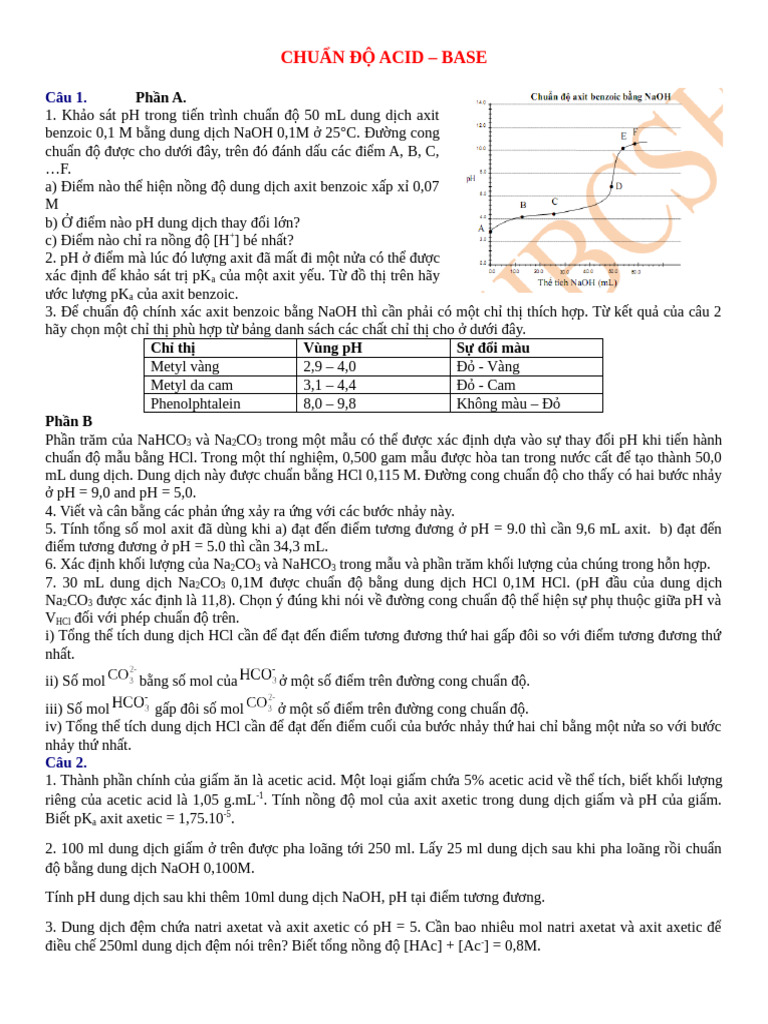 Chuẩn Độ Acid Base | PDF