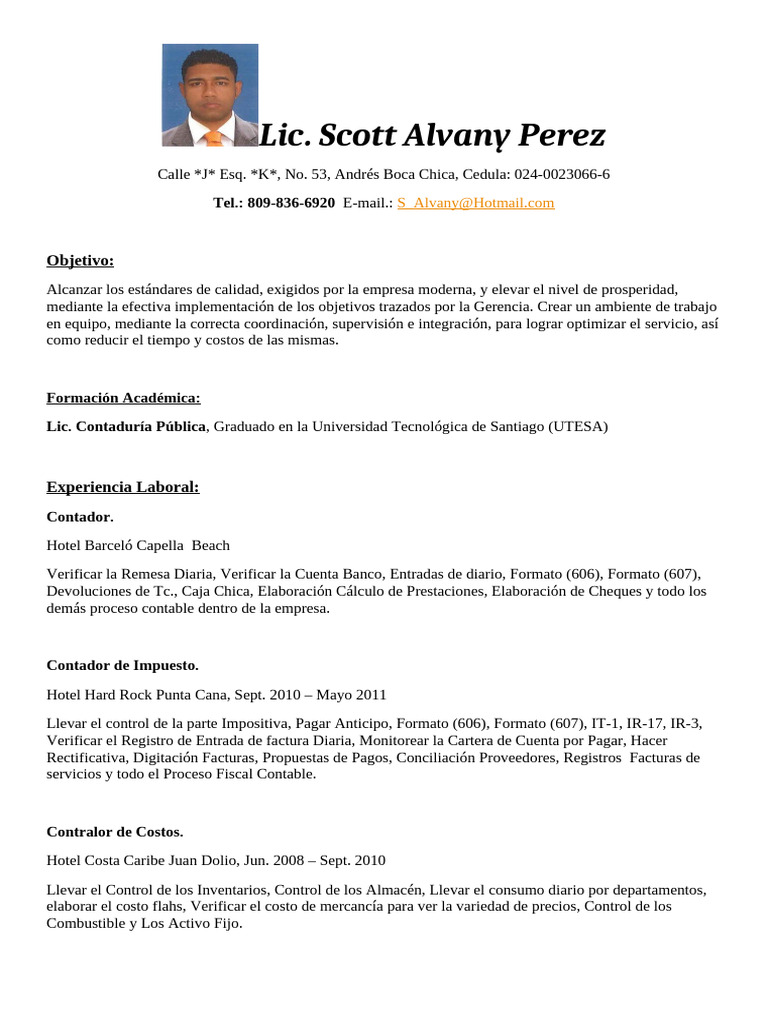Curriculum Scott | PDF | Contabilidad | Contador