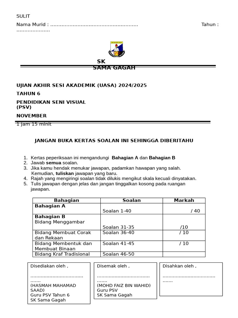 psv thn 6 2024 uasa | PDF