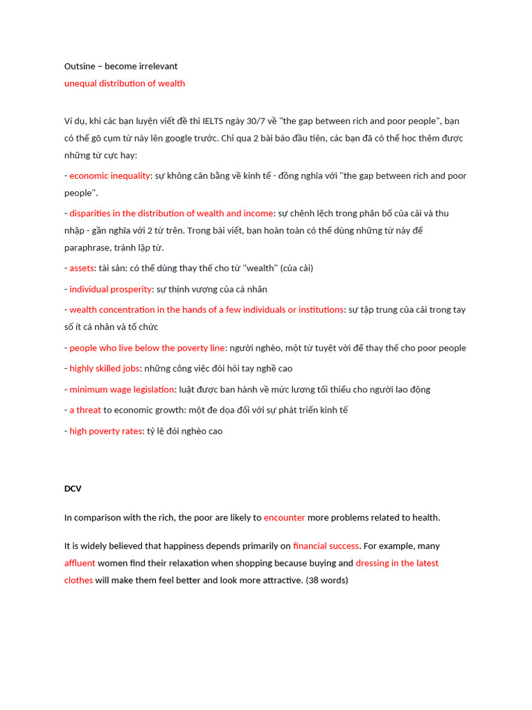 Vocab Sát Hạch Tháng 4 - Rich-Poor Gap | PDF | Poverty | Poverty ...