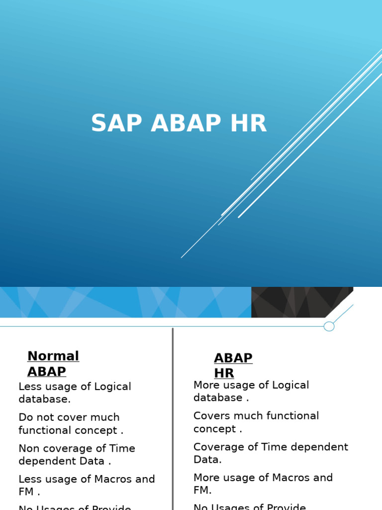 SAP ABAP HR: Logical Database Overview | PDF