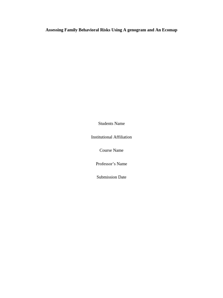 Genograms and Ecomaps in Risk Assessment | PDF | Risk | Psychological ...