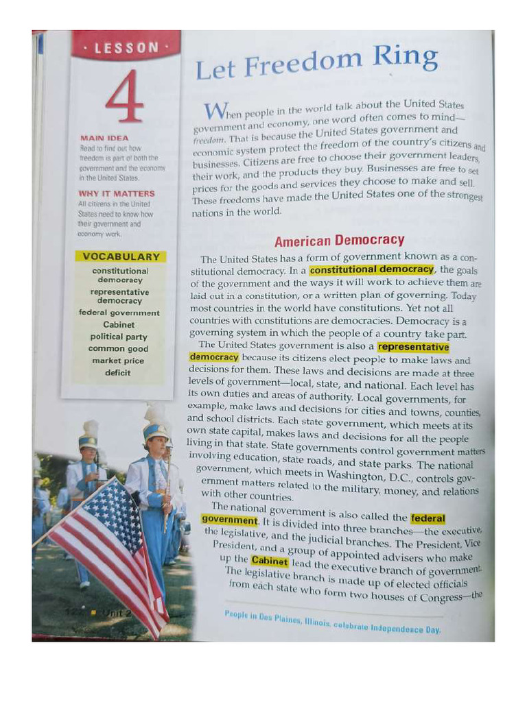 Understanding U.S. Constitutional Democracy | PDF | Federal Government ...