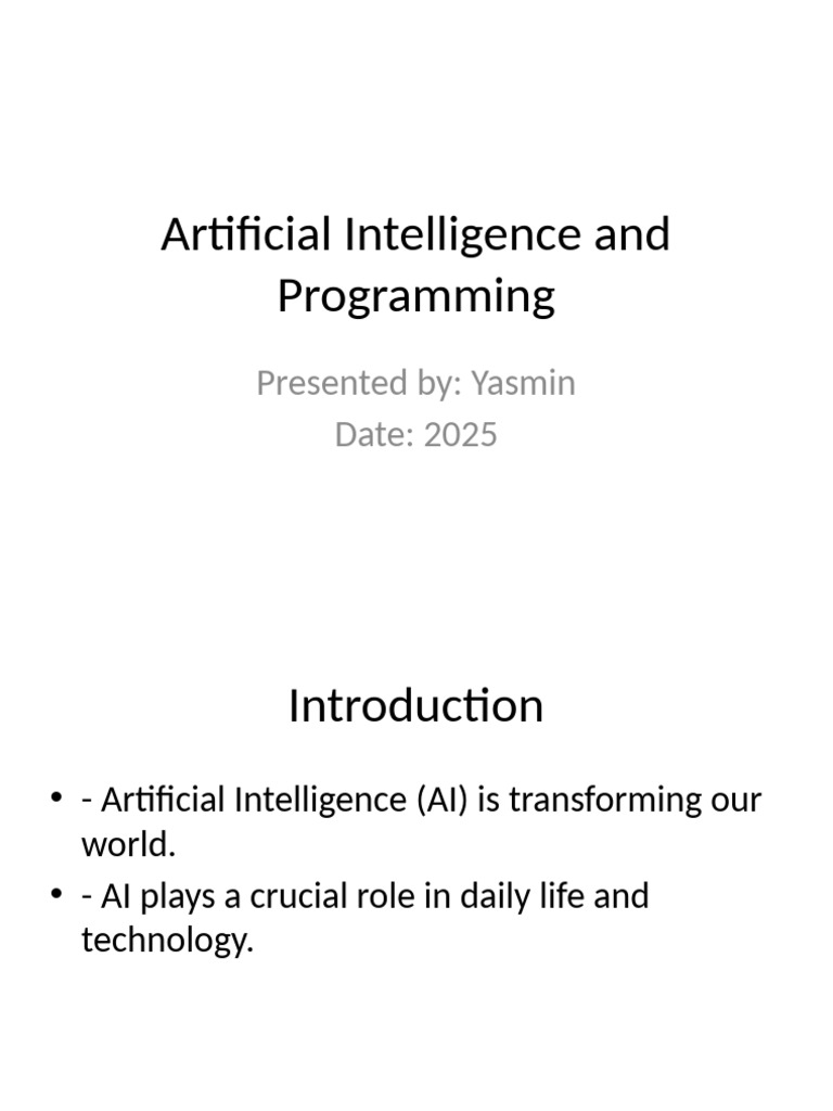 AI and Programming Presentation | PDF