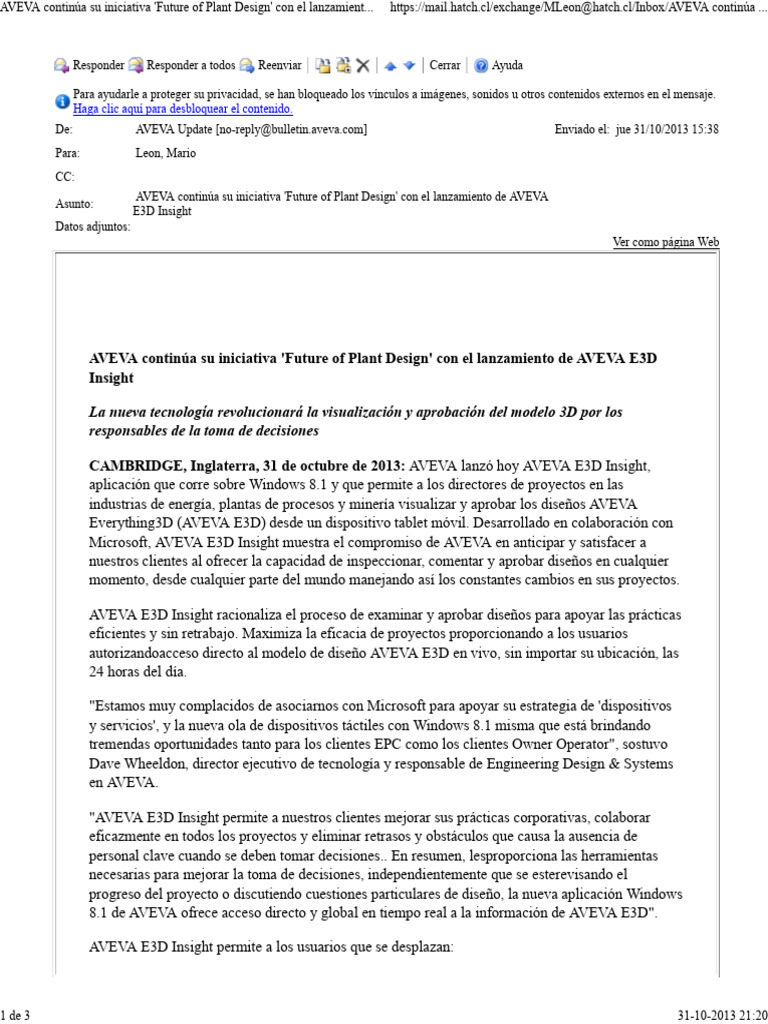 Aveva E3D Insight | PDF | Microsoft | Windows 8.1