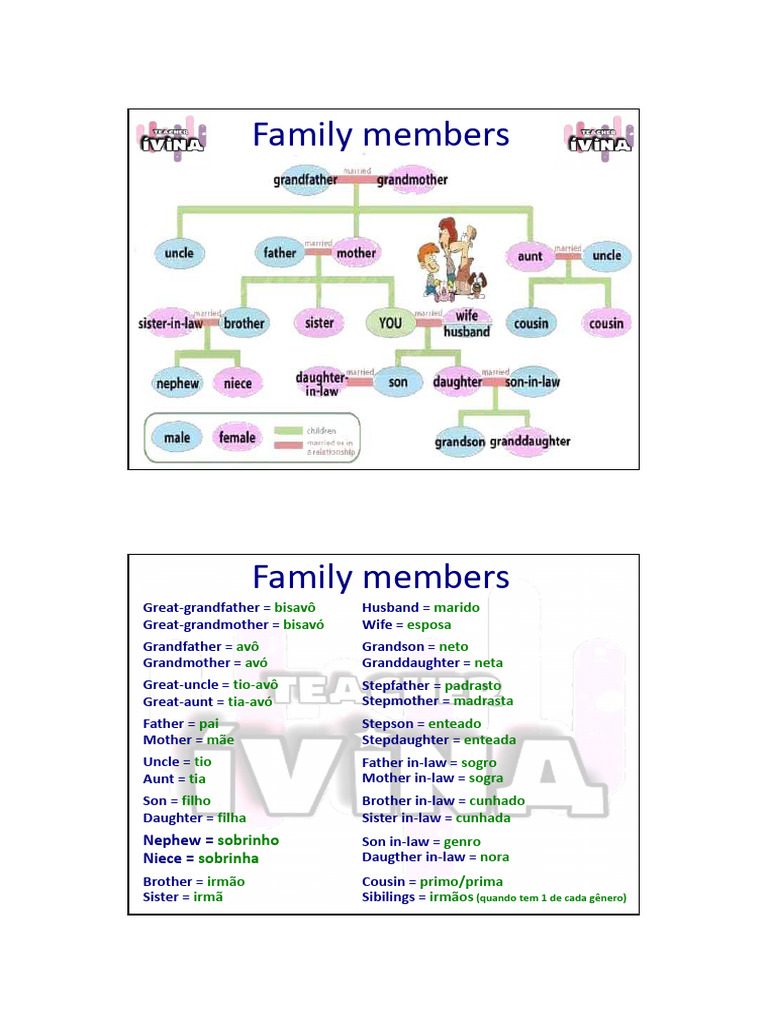 Family Member Vocabulary in Portuguese | PDF