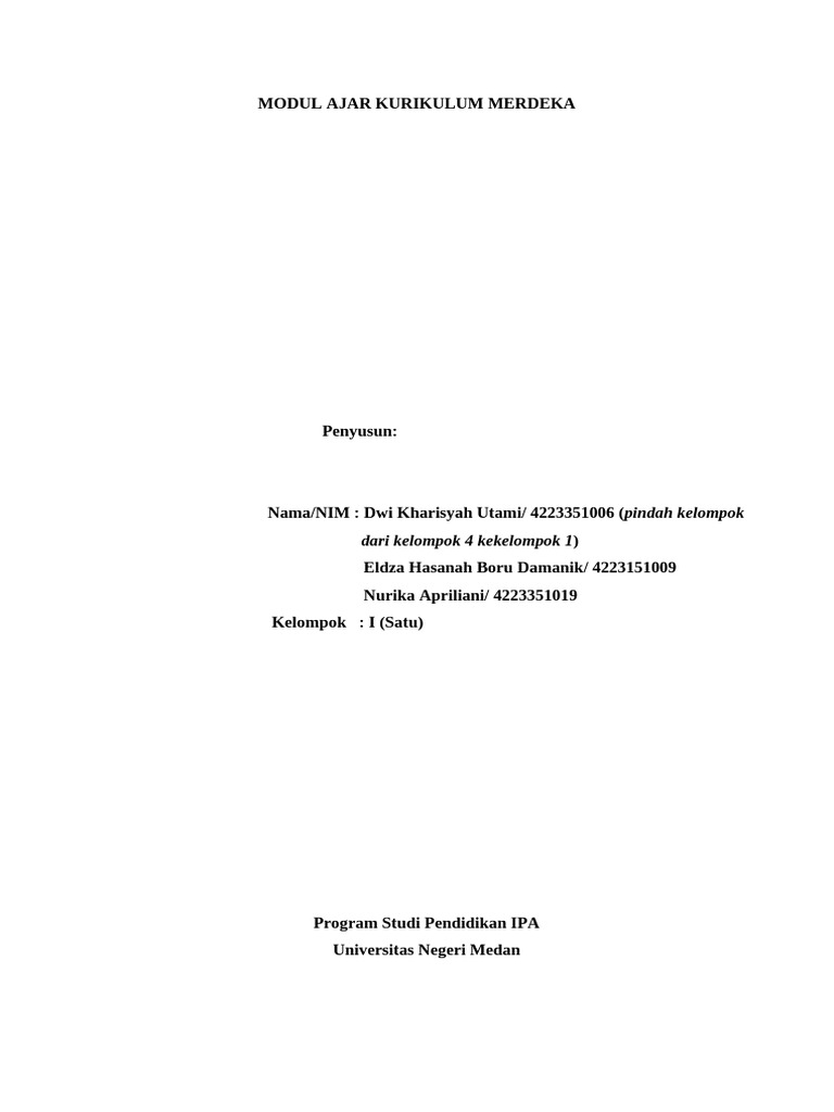 15a. Pert 15 - Kel 1 - Modul Ajar Dan LKPD Model Pembelajaran Kooperatif Tipe Jigsaw-1 | PDF