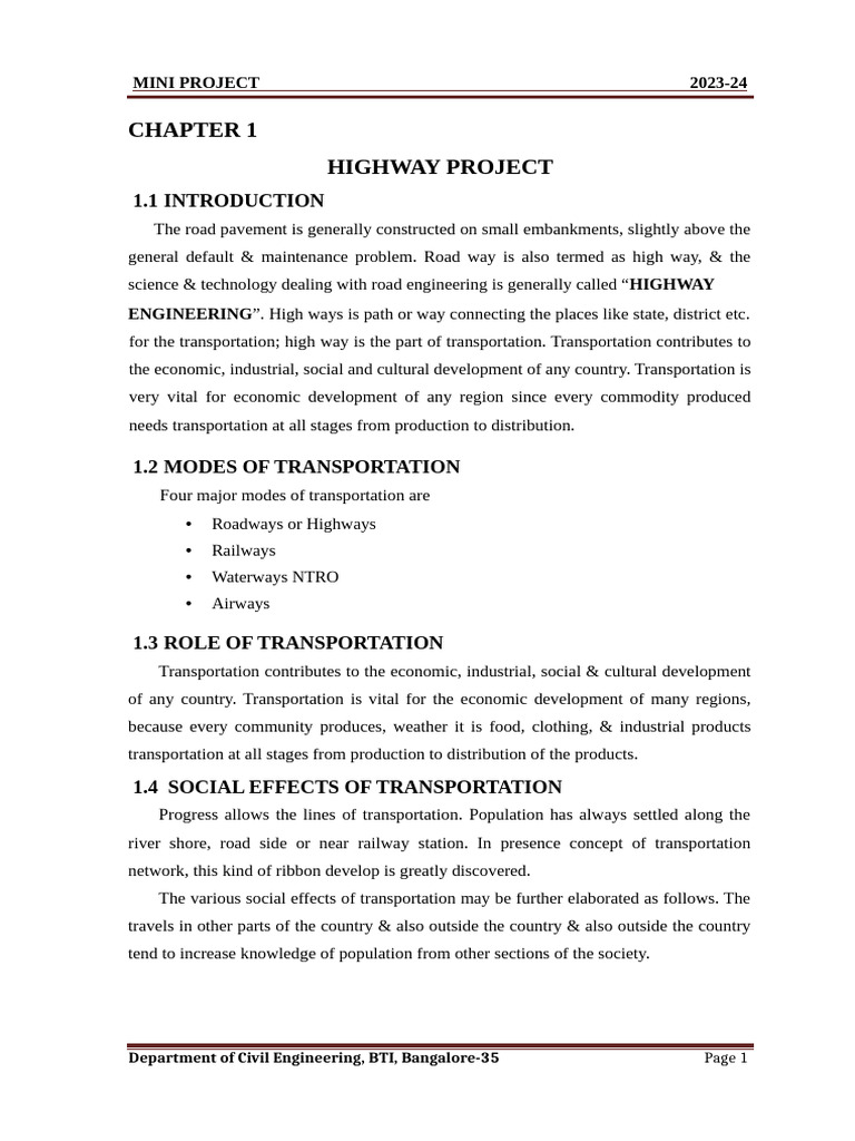 MINIPROJECT | PDF | Road | Road Surface