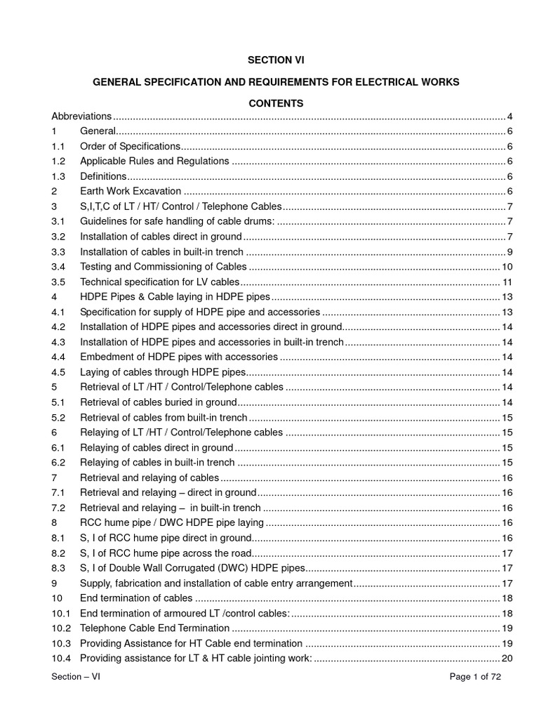 Section 6 | PDF | Electrical Wiring | Specification (Technical Standard)