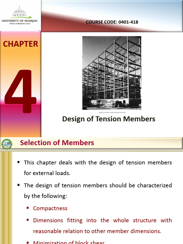Tension Member Design in Steel Structures | PDF | Mechanical ...