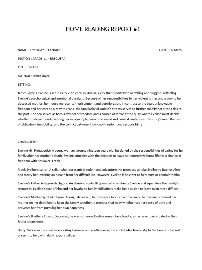 HOME READING REPORT | PDF