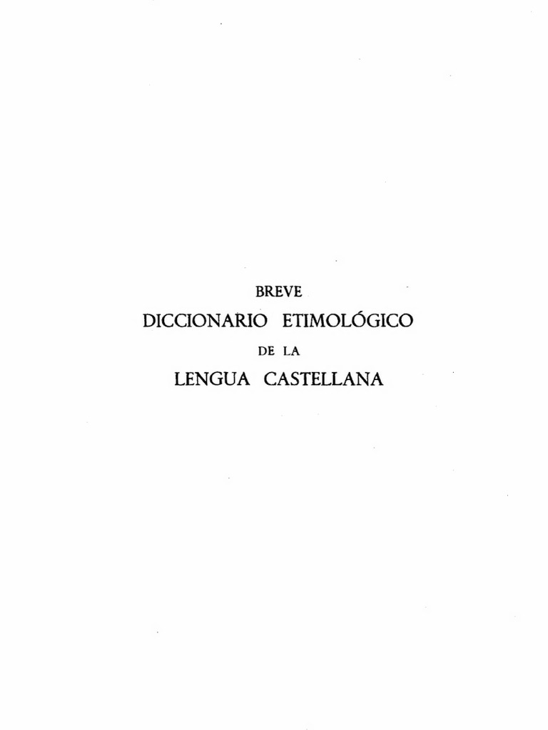 Diccionario Etimológico Breve del Español | PDF | Vocal | Diccionario