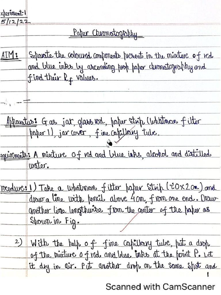 Chemistry Practical Writing | PDF