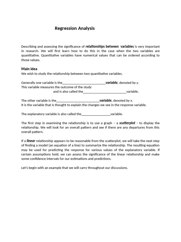 Interactive Lecture Notes 12 Regression Analysis Pdf Errors And Residuals Regression Analysis