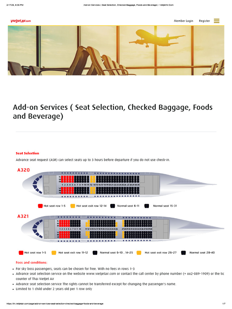 Add-On Services (Seat Selection, Checked Baggage, Foods and Beverage ...
