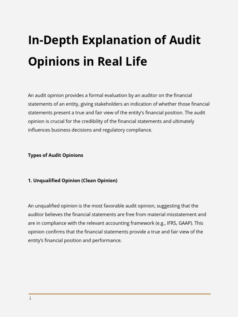 Understanding Audit Opinions Explained | PDF | Auditor's Report | Audit