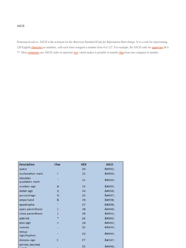 Understanding ASCII Code Basics | PDF | Ascii | Character Encoding
