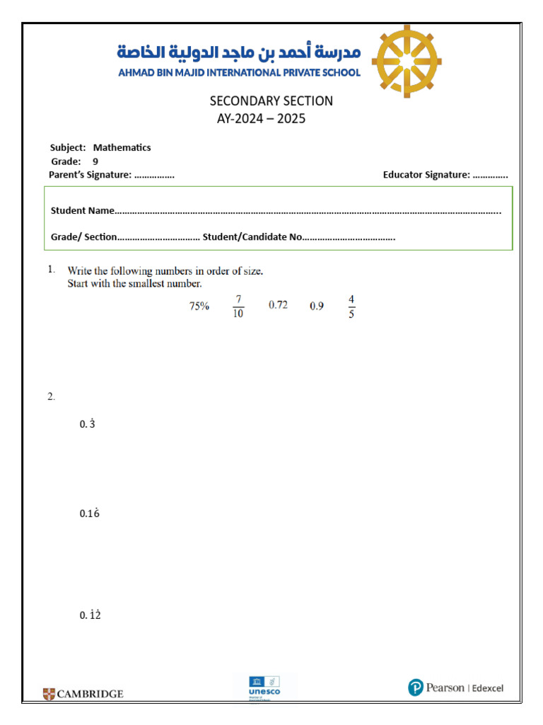 Numbers Worksheet 1 | PDF