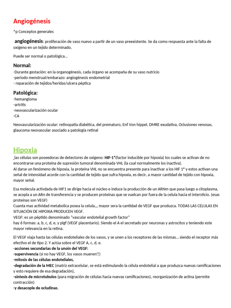 Angiogenesis | PDF | Factor de crecimiento vascular endotelial | Angiogénesis