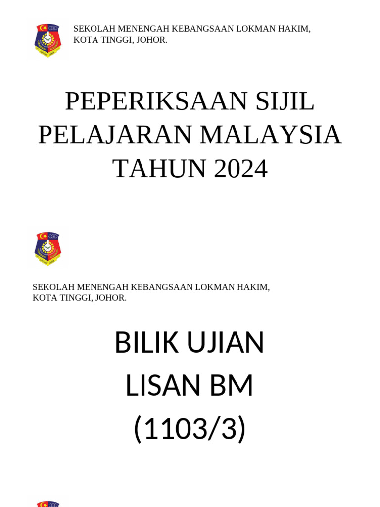 LABEL BILIK LISAN BM | PDF