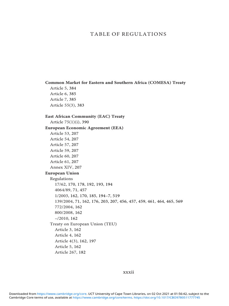 07.0 Pp Xxxii Xxxiv Table of Regulations | PDF | International Law ...