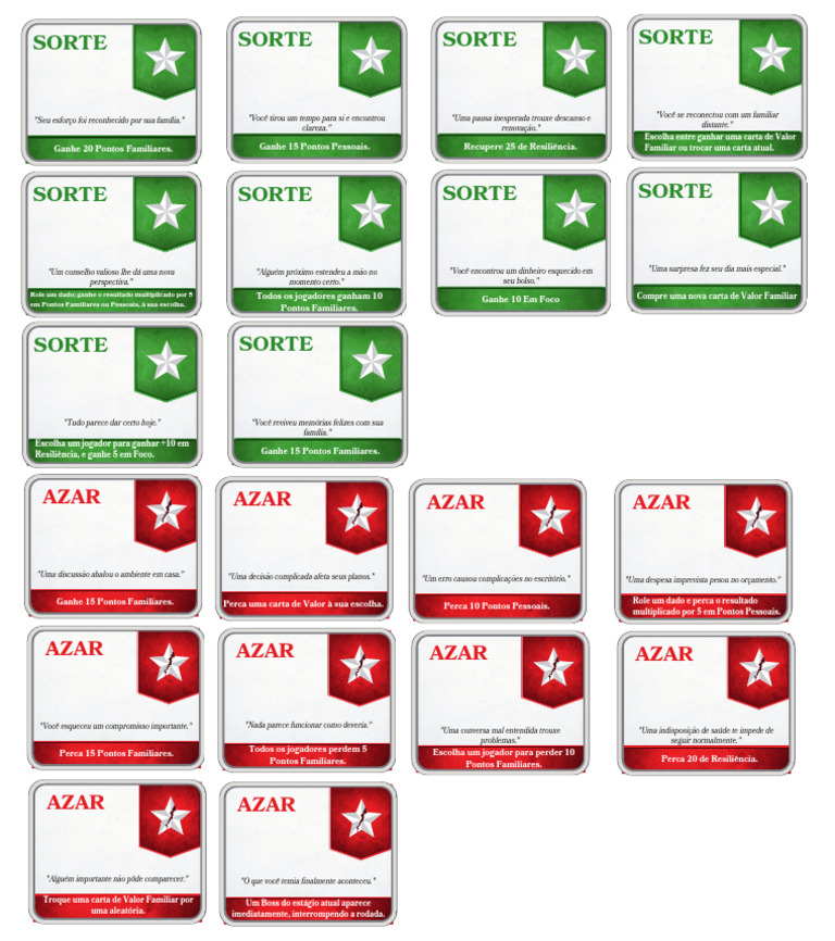 Cartas de Sorte e Azar | PDF