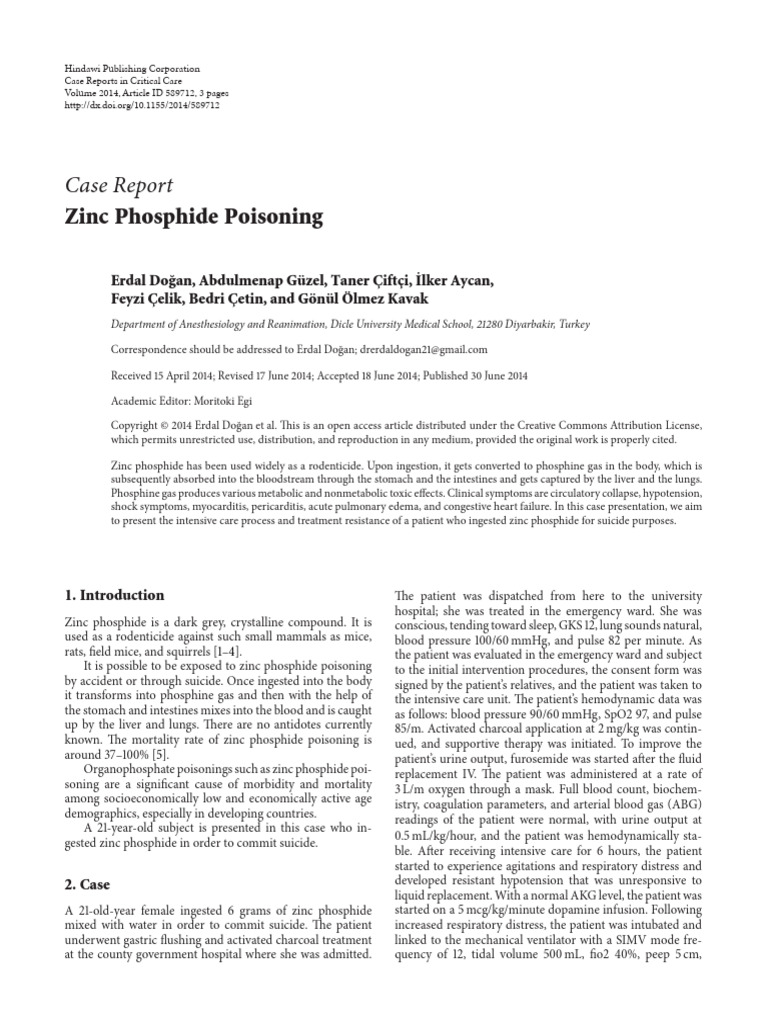 Zinc_Phosphide_Poisoning | PDF | Shock (Circulatory) | Blood Pressure