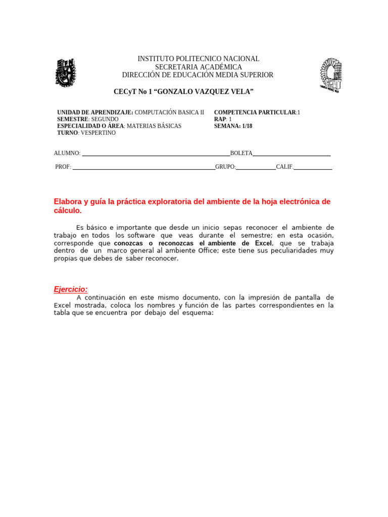 Guía de Excel: Elementos y Funciones | PDF | Microsoft Excel | Informática