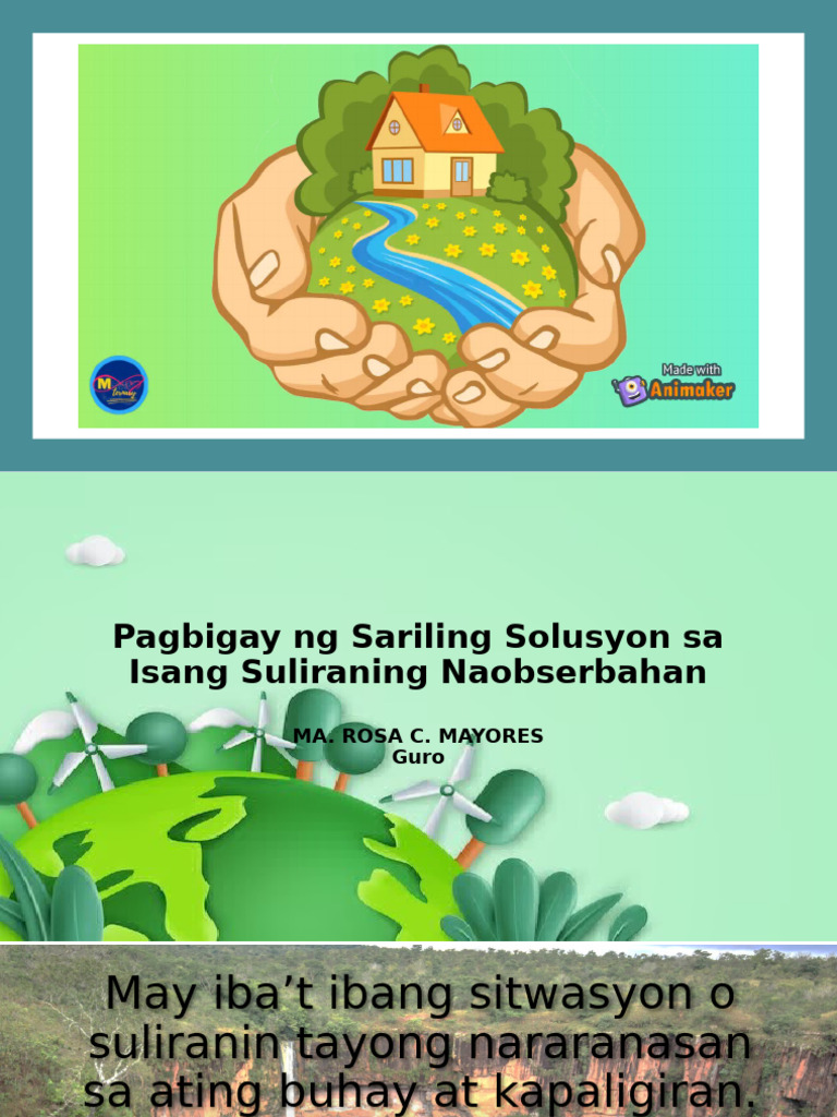 Pagbigay NG Sariling Solusyon Sa Isang Suliraning Naobserbahan | PDF
