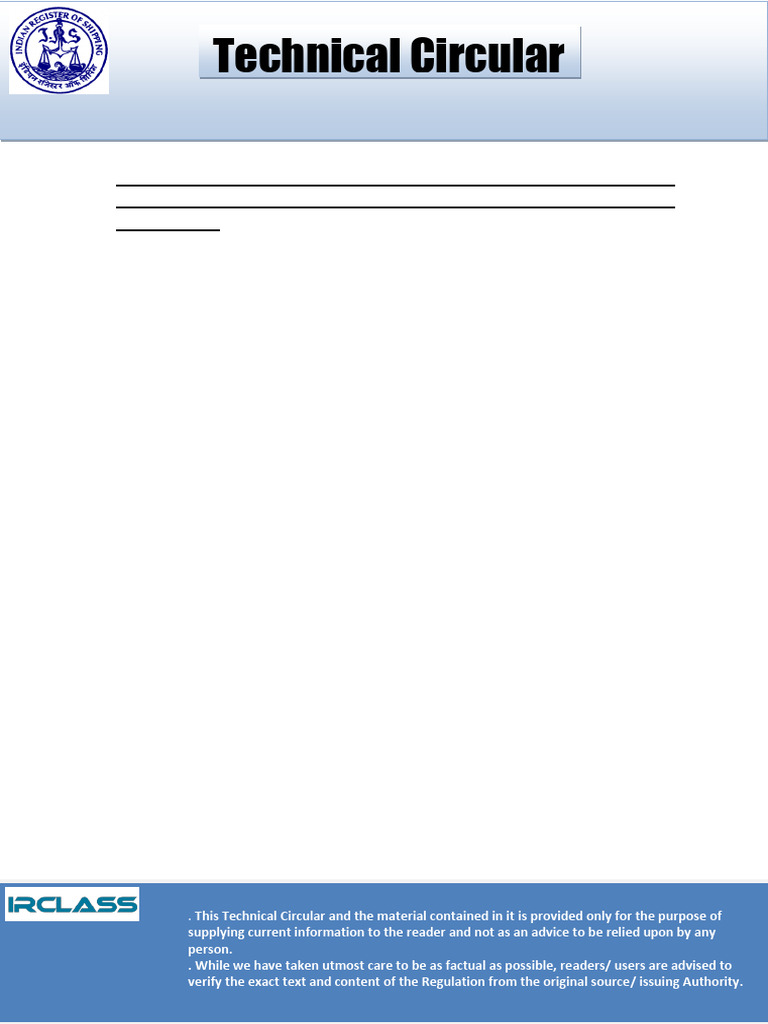 Technical Circular No007 | PDF | Ships | Personal Protective Equipment