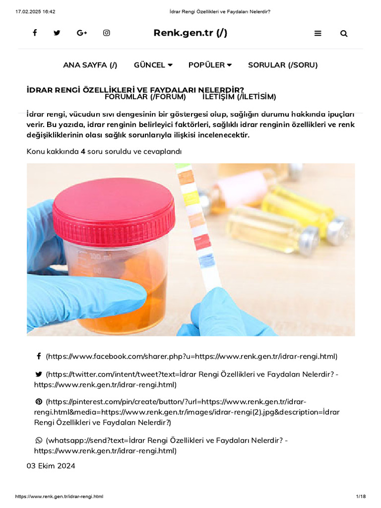 İdrar Rengi Özellikleri ve Faydaları Nelerdir_ | PDF